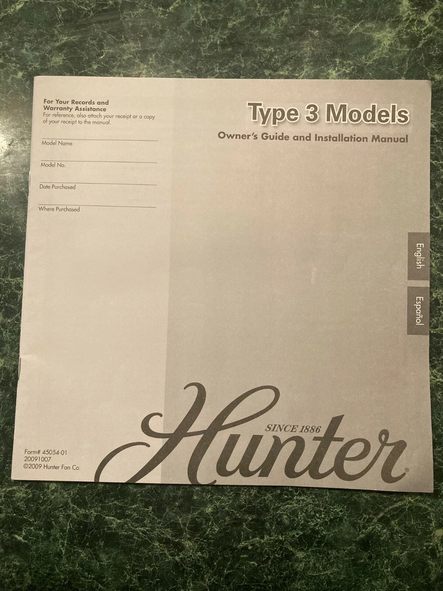 Hunter Ceiling Fan Instructions Manual | Shelly Lighting