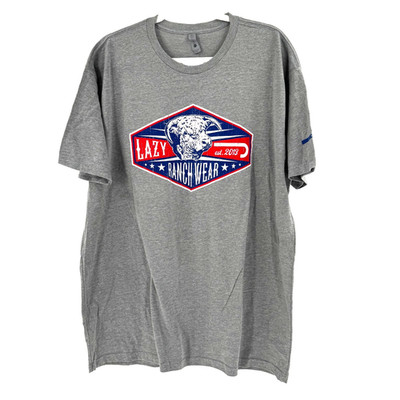 NEW Lazy J Ranch Wear Diamond Hereford T-Shirt Men's XL Gray Landman ...