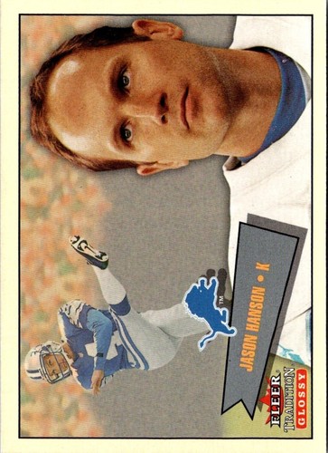 2001 Fleer Tradition Glossy Jason Hanson #205 Detroit Lions Football ...