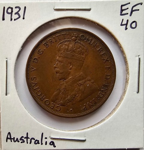 1931 Australia One Penny KM-23 Key Date Fallen 1 London Die - King ...