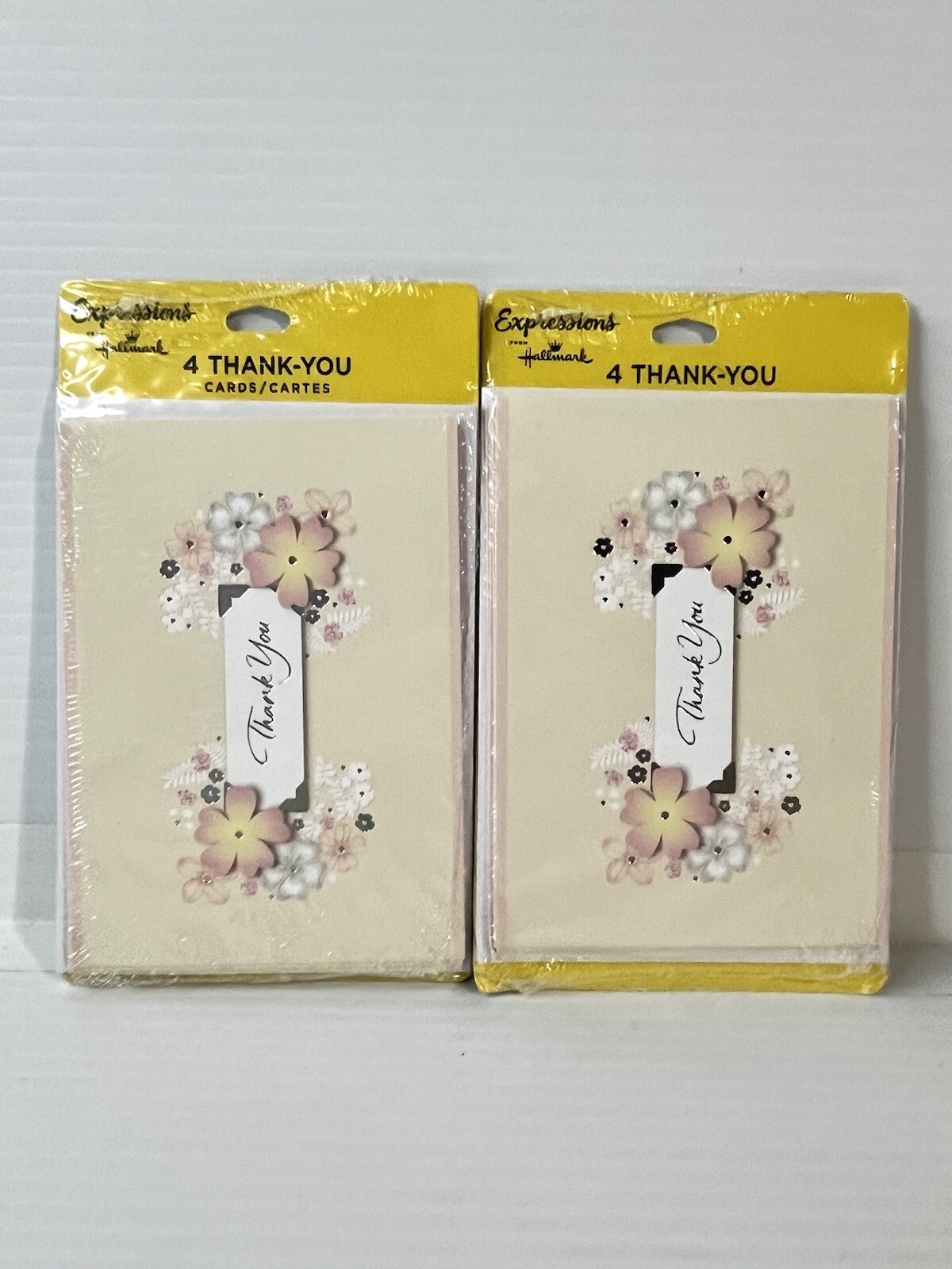 Hallmark Expressions Thank You Cards Blank w/ Envelopes 2 Pack 4ct (8 ...
