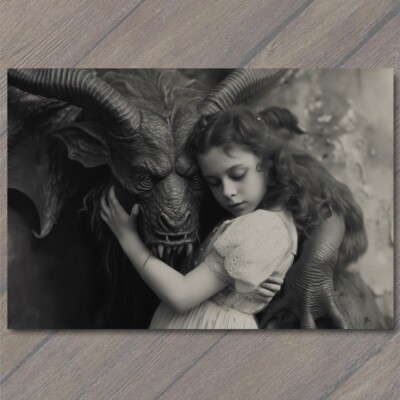 POSTCARD Girl Monster Weird Creepy Imaginary Friend Nightmare Scary ...