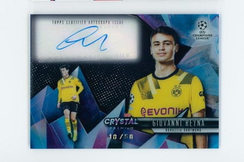 2022-23 Giovanni Reyna Topps Crystal Black Foil Autographed Soccer Card ...