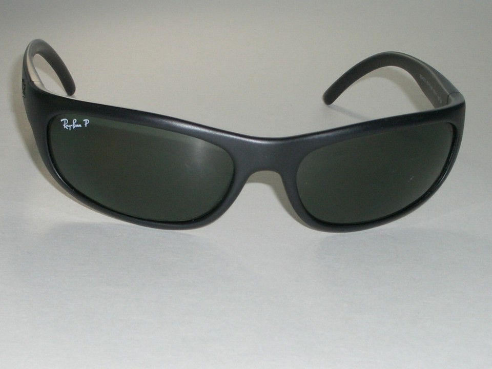 RAY BAN RB4033 STUNNING MATTE BLACK POLARIZED PREDATOR WRAP SUNGLASSES ...