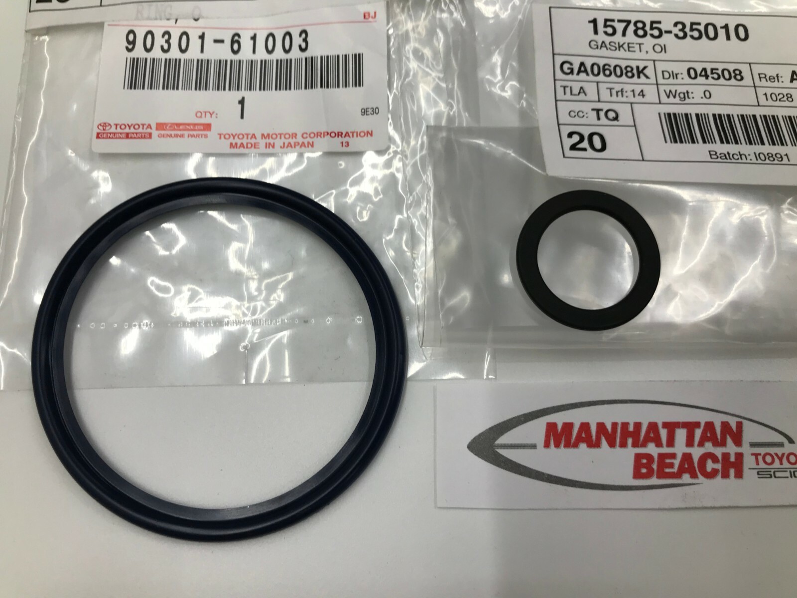 TOYOTA 4RUNNER T100 TRUCK ENGINE OIL COOLER O-RINGS 90301-61003 & 15785 ...