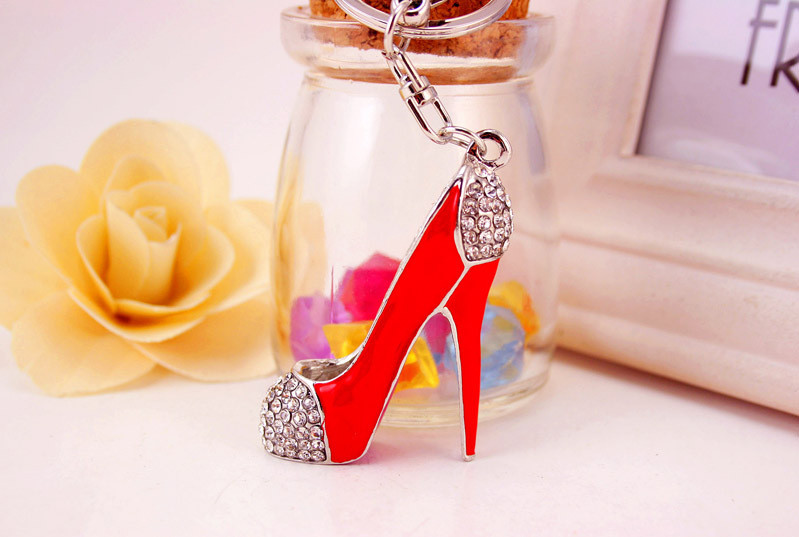Black Red High Heeled Shoe Shaped Diamante Rhinestone Bag Charms ...