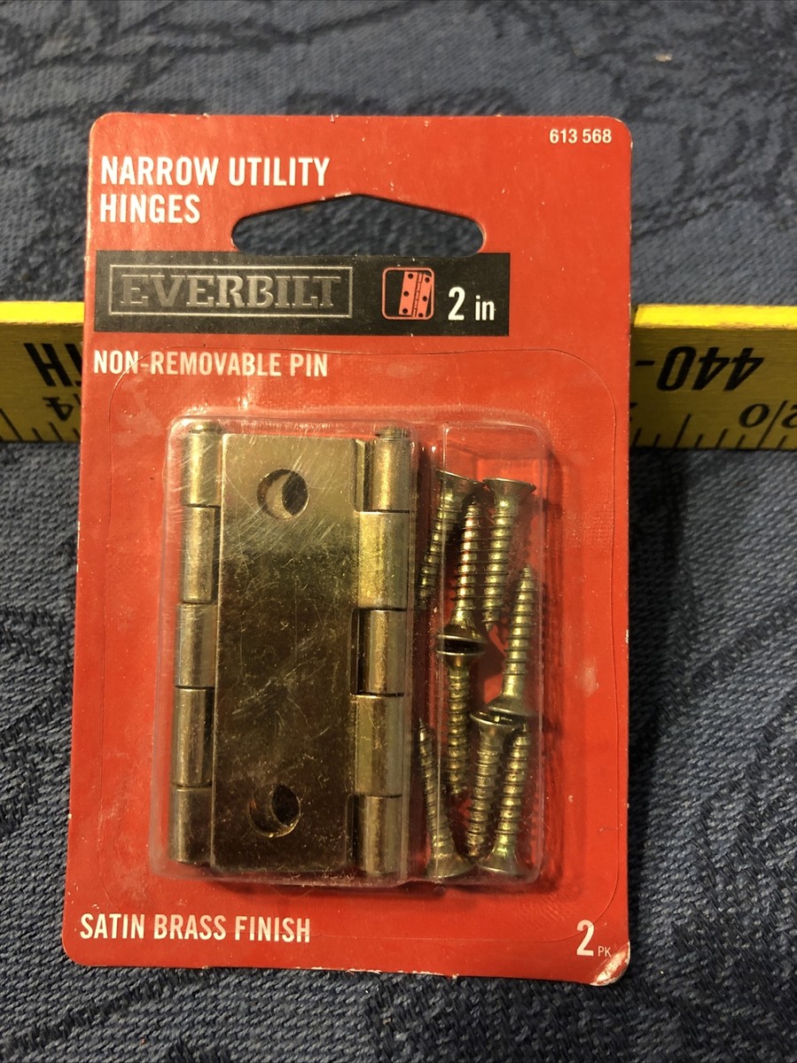 Everbilt 2 In X 2 In Satin Brass Narrow Utility Hinge