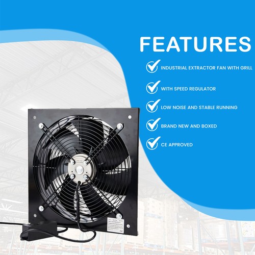 Commercial Extractor Industrial Ventilation Axial Exhaust Blower Flow ...