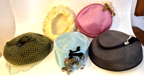 Vintage Ladies Fancy Hats 1950 60s Costumes Props Lot of 5 Netting ...