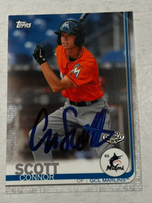 CONNOR SCOTT SIGNED 2019 TOPPS PRO DEBUT BASEBALL CARD AUTOGRAPH AUTO ...