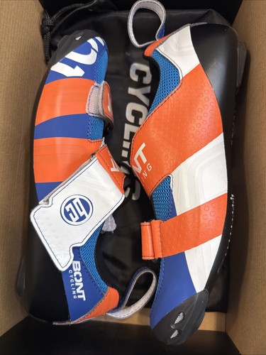 Bont Riot Tr+ Cycling Road Shoes-Blue/Orange/White - Men's Size 7.5 EU ...