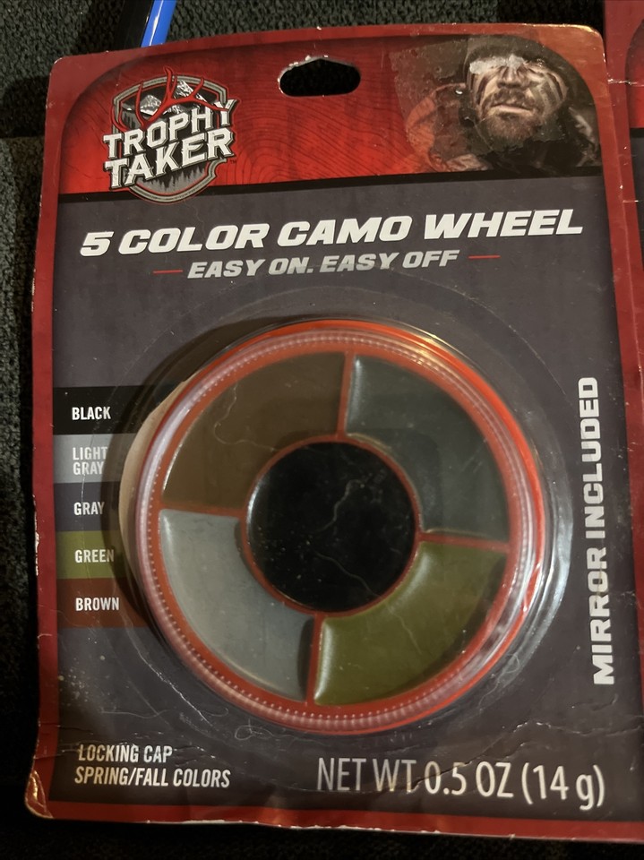 5 Color Camo Wheel Easy-On Easy-Off Hunting Face Paint Trophy Taker ...