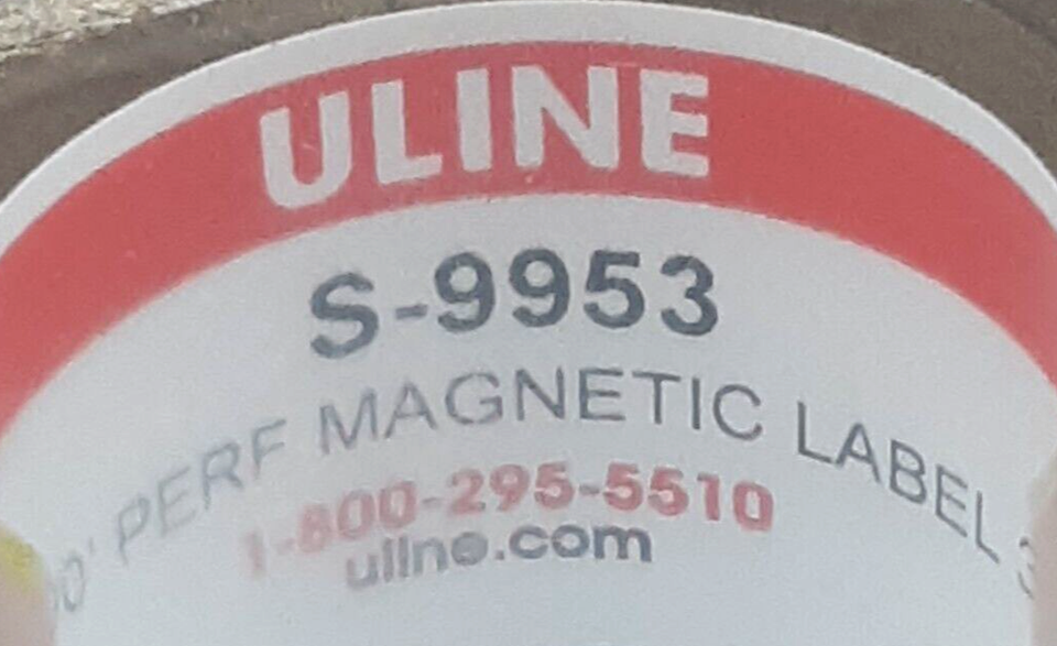 Uline S-9953 Magnetic Label Roll - 1"x4"x100', 300/per roll | eBay