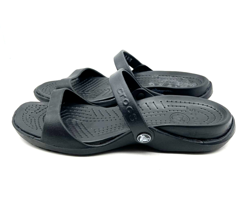 Crocs Sandals Black Cleo Relaxed Fit Slip On Shoes Women’s Size 10 | eBay