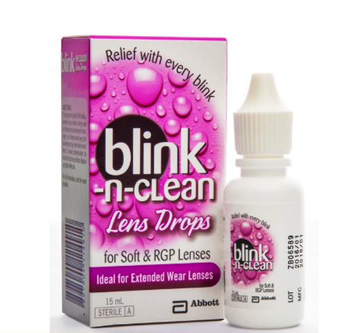 BLINK N-CLEAN LENS DROPS FOR SOFT & RGP LENSES 15ML X 10 BOXES | eBay