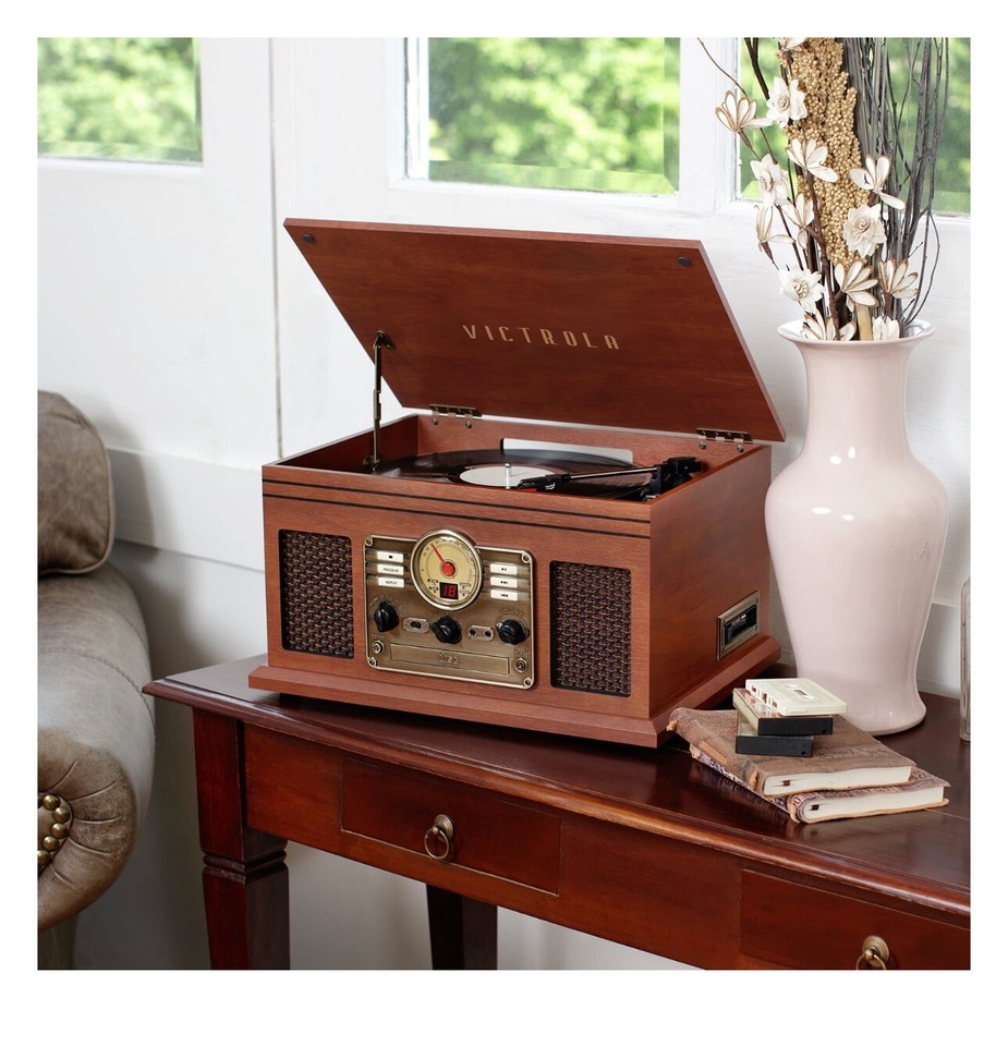 Victrola 6-in-1 Nostalgic Record Player 3-Speed Turntable With CD ...