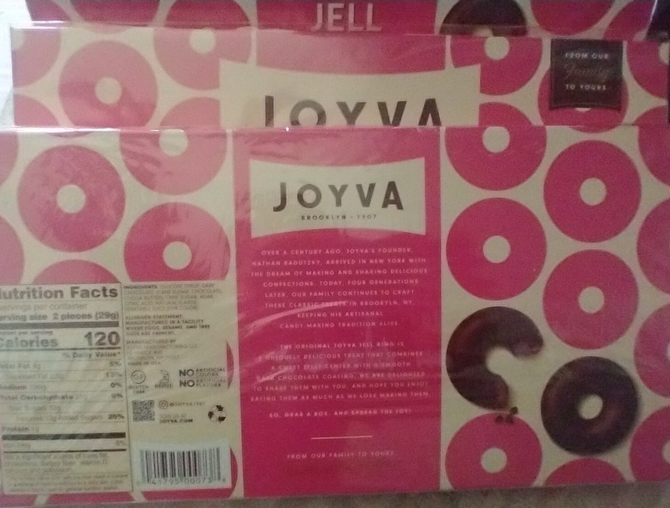 3 Boxes Joyva Chocolate Covered Raspberry Jelly Rings 27 Ounces Total ...