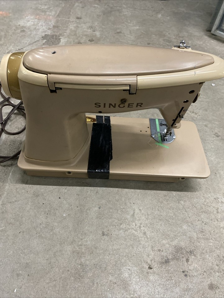 Vintage Singer 500a Rocketeer MCM Slant-O-Matic Sewing Machine w/ Foot ...