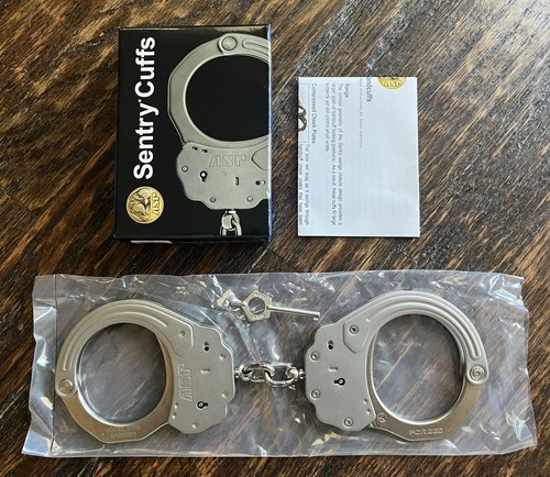 NEW ASP Sentry Rigid Frame Stainless Steel Silver Chained Police ...