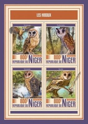 Niger - 2017 Owls on Stamps - 4 Stamp Sheet - NIG17524a | eBay