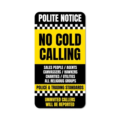 No Cold Callers Sticker Sign Warning Door Decal Home Office Kitchen ...