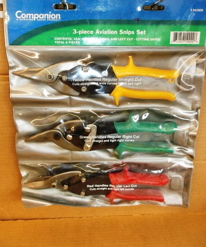 3pc Aviation Tin Snip Set Left Right Straight Cut Cutting Sheet Metal ...