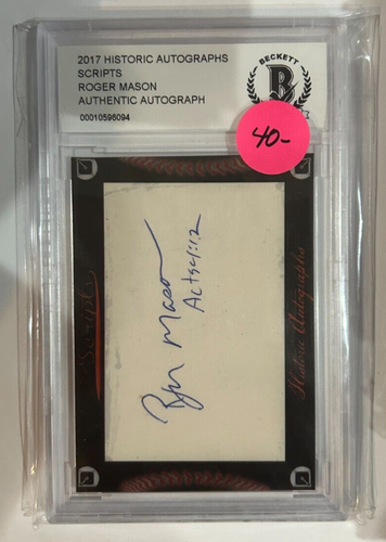2017 Historic Autographs Scripts Roger Mason Authentic Autograph Card ...