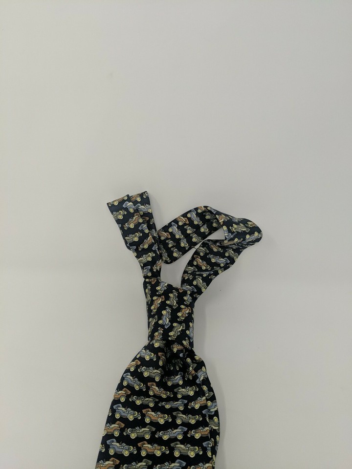 Nadia Roden Handmade Neck Tie With Old Fashioned Race Car Pattern | eBay