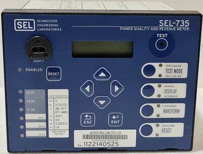 SEL-735 POWER QUALITY AND REVENUE METER0735 P/N : HX00944CXXXXXX16102XX ...