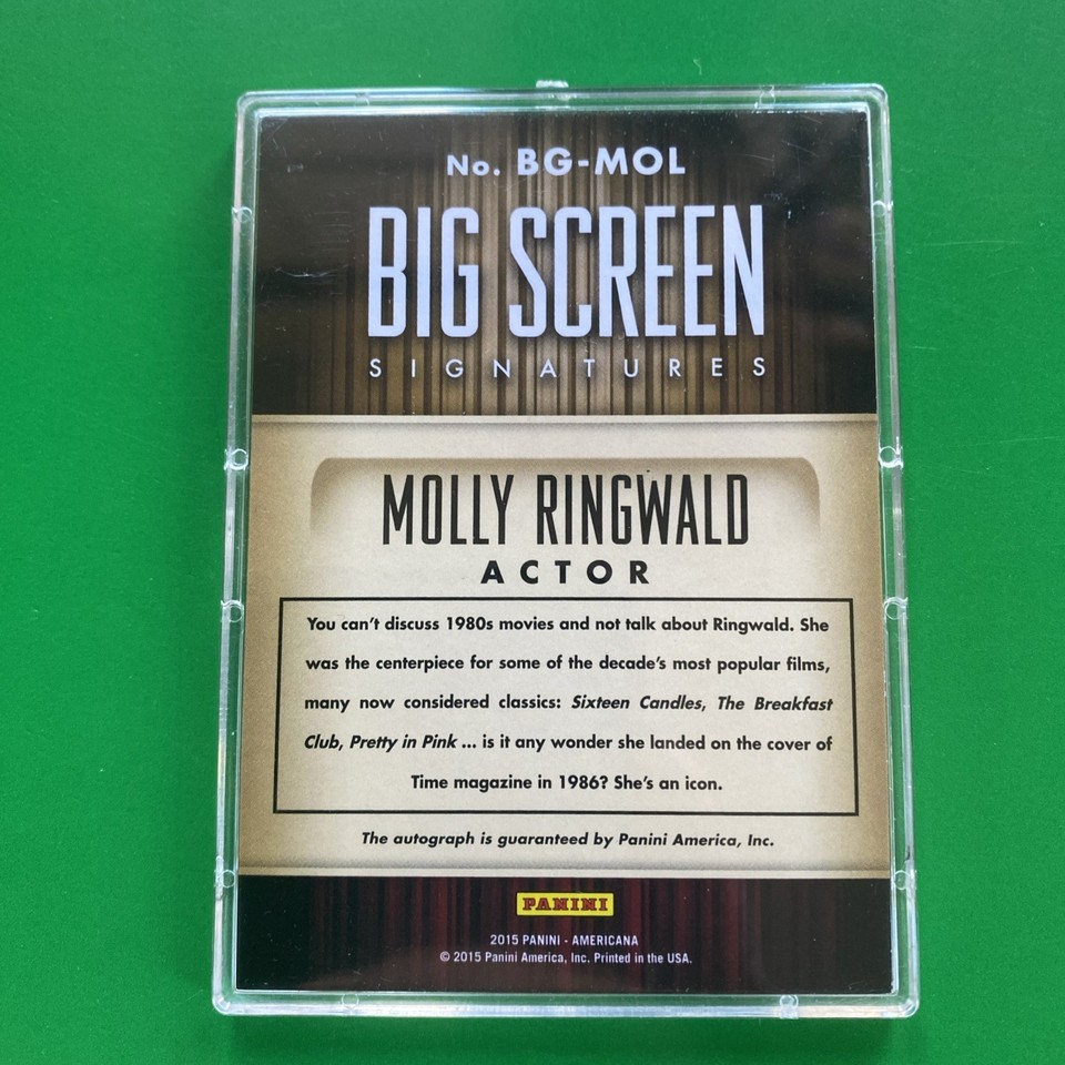Molly Ringwald 2015 Panini Americana Big Screen Actor Auto Card BG-MOL LTD #8/25 | eBay