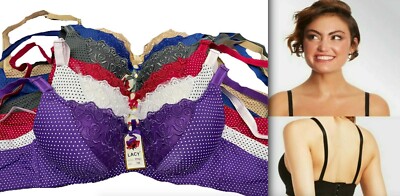 PACK OF 6 pcs BRAS, UNDERWIRE LACE Push Up Bra CUP SIZE 34-44 B C D NEW ...