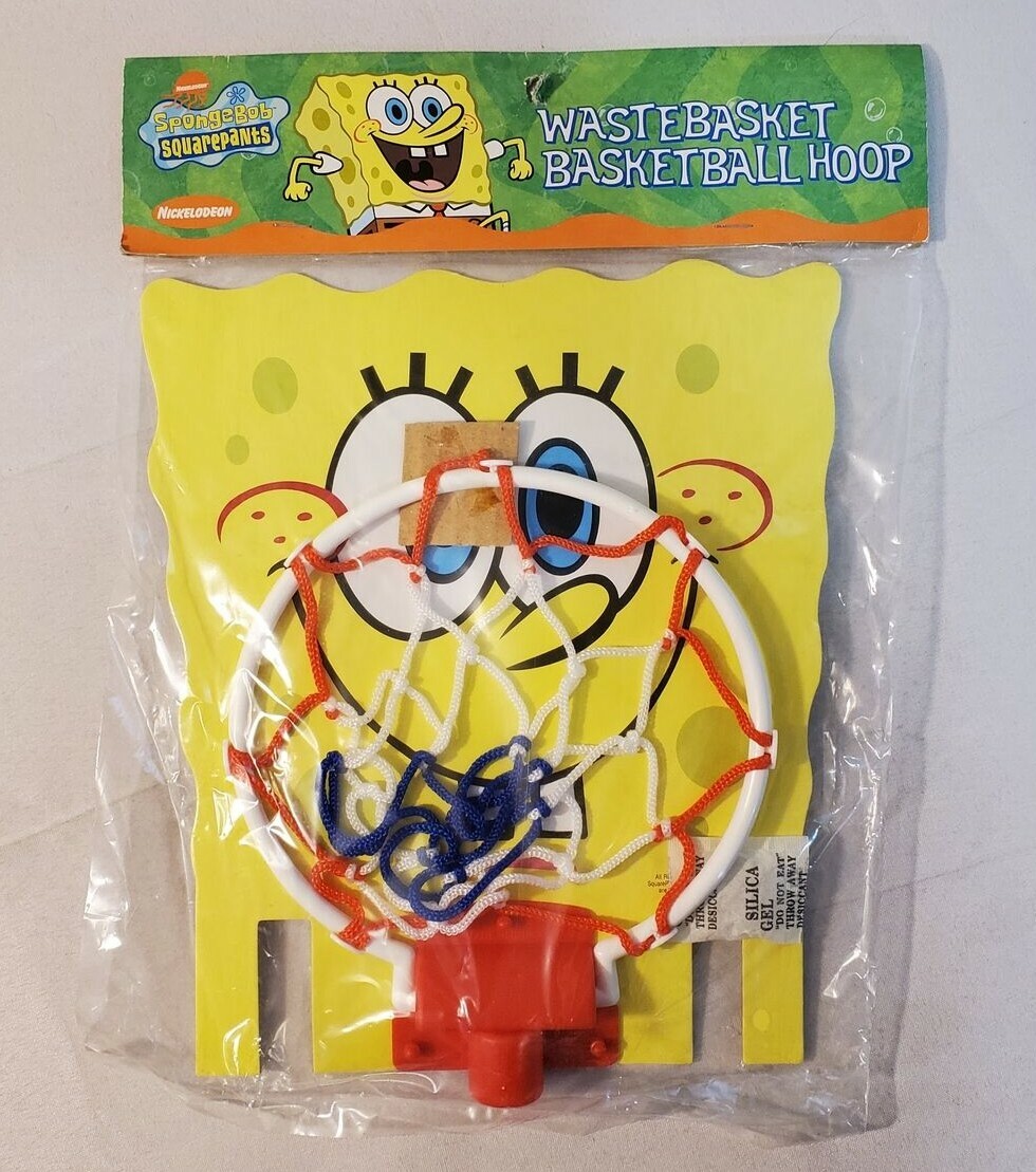 SpongeBob SquarePants Waste Basket Basketball Hoop VTG 2003 NOS ...