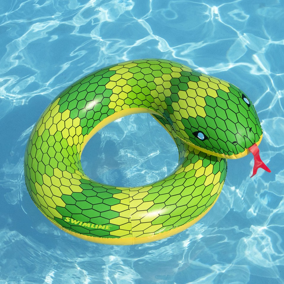 Swimline 28" Green and Yellow Snake Swimming Pool Inner Tube Float | eBay