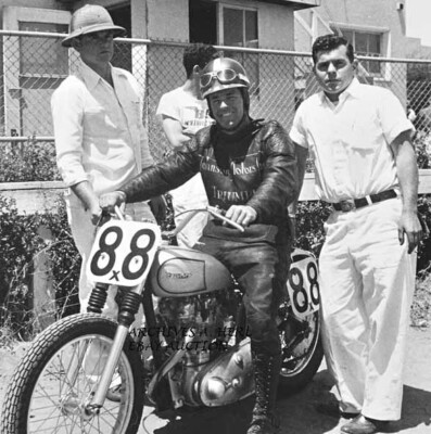 Triumph flattrack racer Don Hawley winner 1952 Bay Meadows races photo ...
