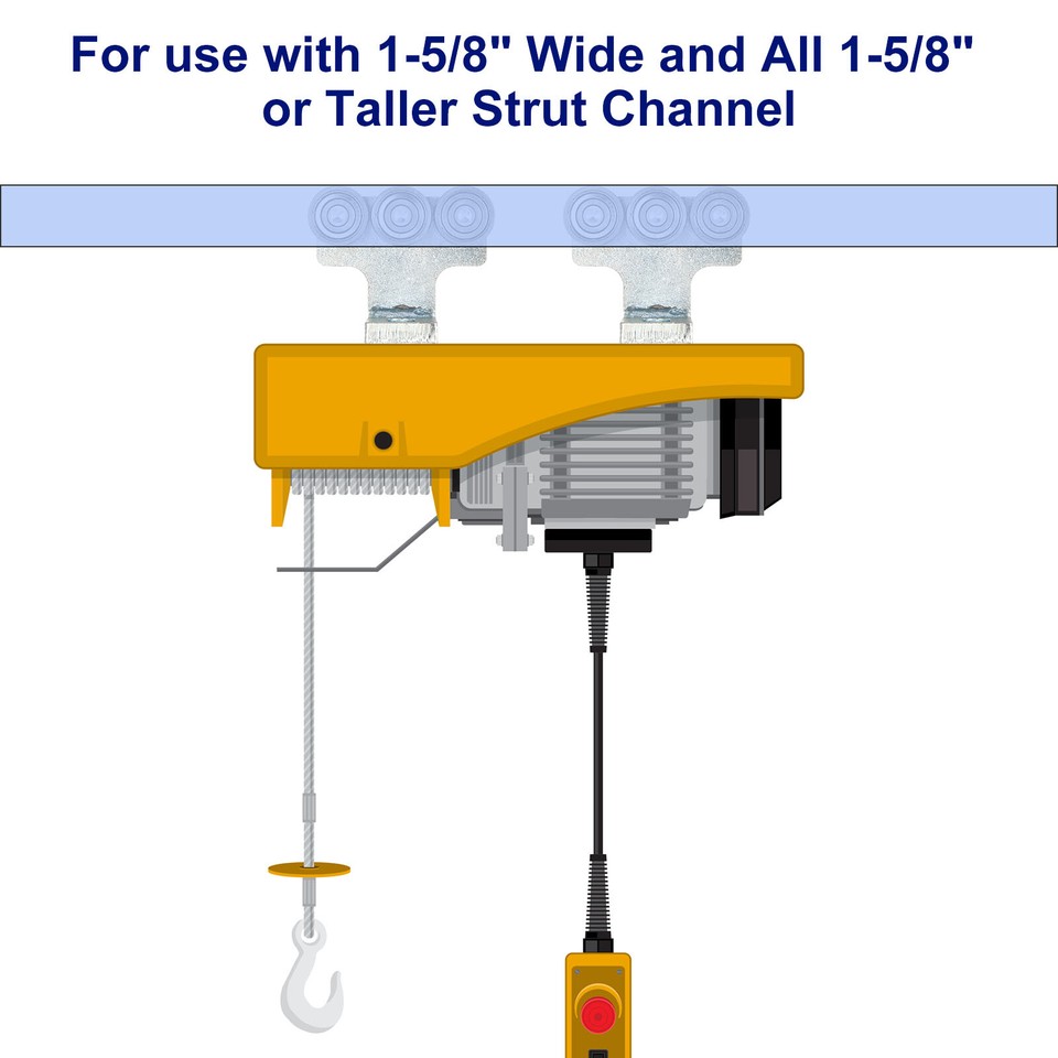 2pcs 6 Wheels Roller Electric Hoist Trolley Beam Trolleys for Strut ...