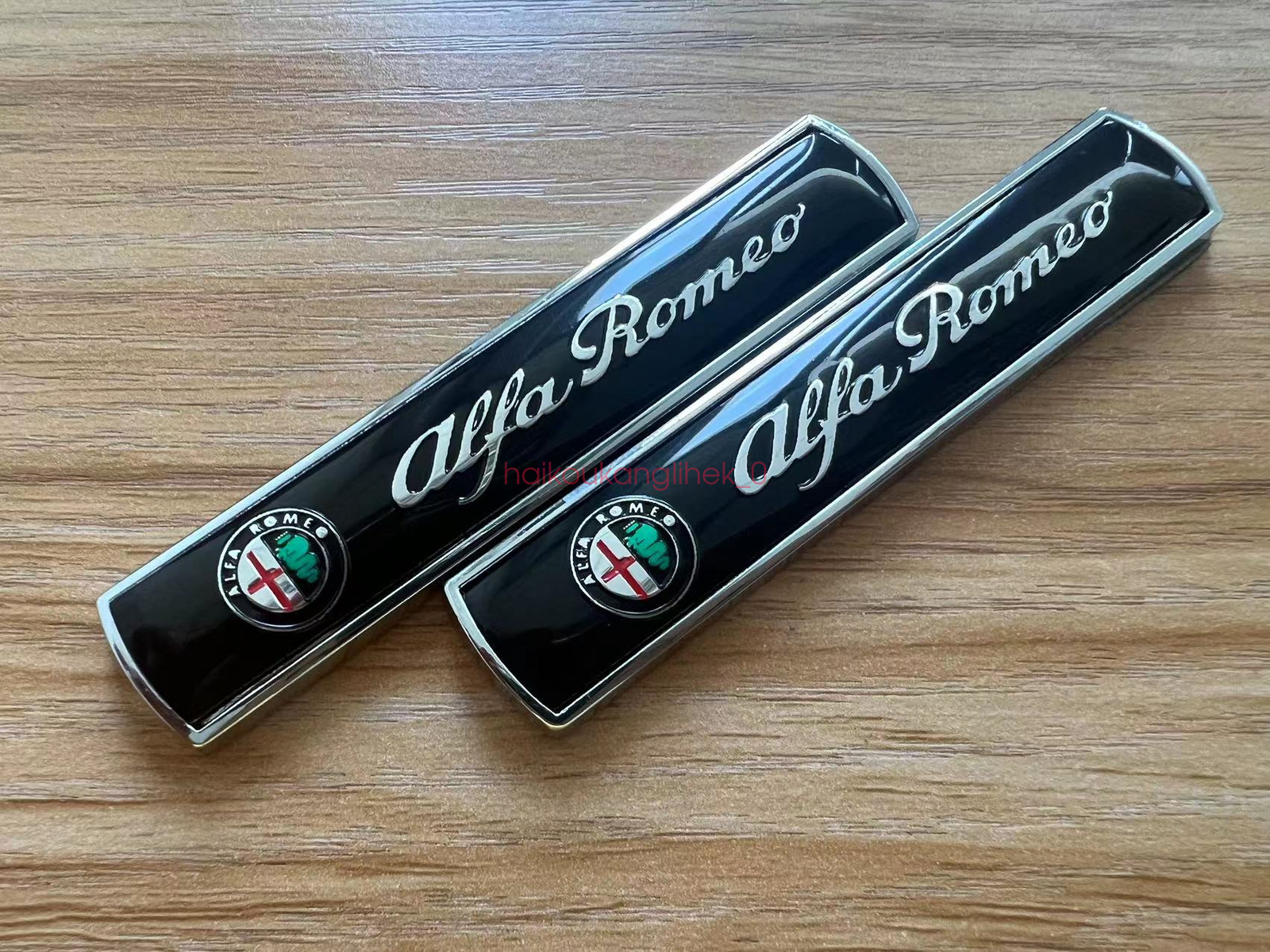 1pair Black Alfa Romeo Letters Fender Emblem Badge Metal for Alfa Romeo ...