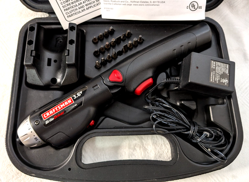Craftsman Rechargeable Cordless Screwdriver Brite Driver 3.6V 973. ...