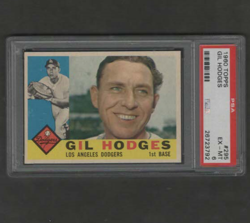 1960 Topps Baseball Gil Hodges # 295 PSA 6 Ex.-Mint - SET BREAK ...