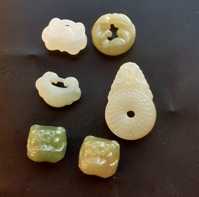 carved Love lock,fox,lion head,natural jade stone pendant,gemstone ...