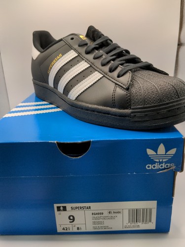 New Adidas Superstar Men's Sneakers Core Black EG4959 Sz 9 | eBay