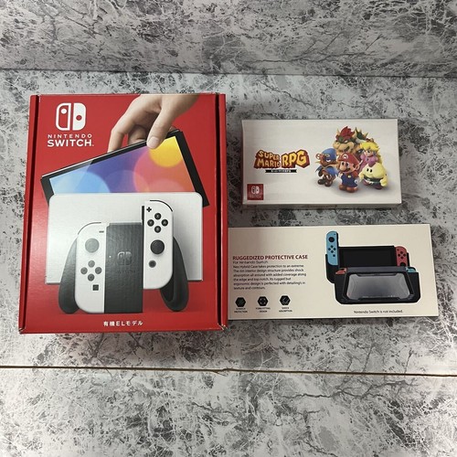 Nintendo Switch OLED White + Super Mario RPG + Case Complete Set | eBay