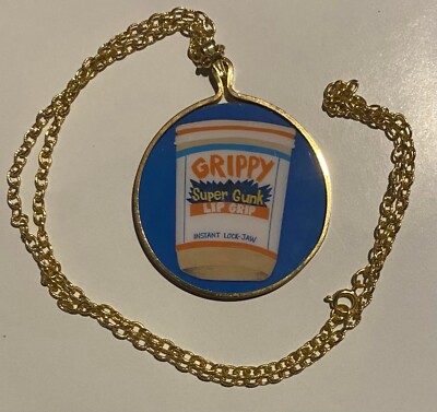 Vintage & RARE Wacky Packages Grippy Super Gunk Lip Grip 2" Pendant ...