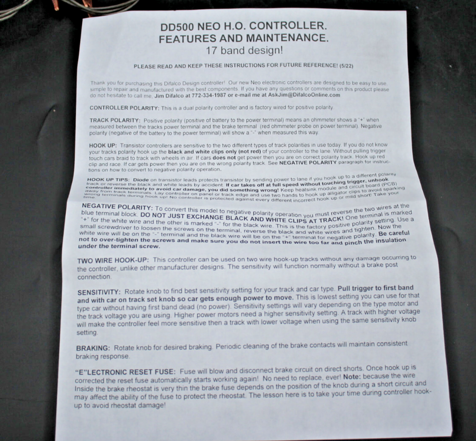 DiFalco HO Slot Car Speed Controller DD500 NEO 17 Band NEW Unused BLUE ...