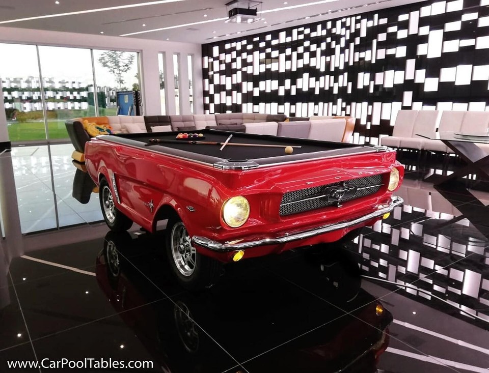 1965 FORD MUSTANG POOL TABLE - Working Lights! Real Car Parts! Real ...
