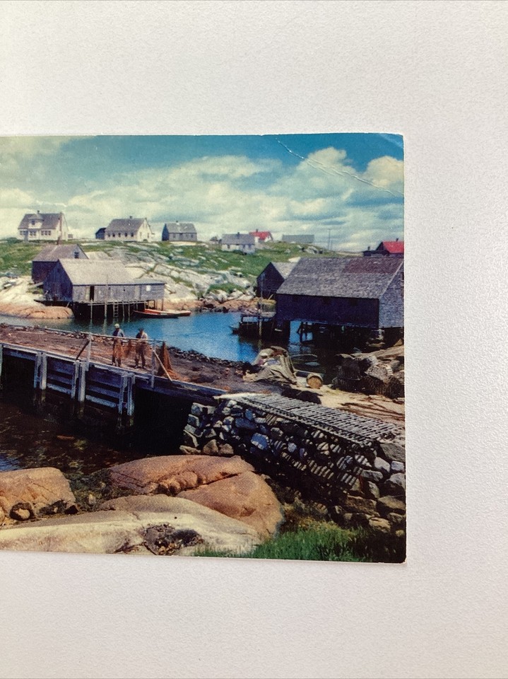 Nova Scotia Canada Postcard Mid 1900s Peggy’s Cove Fishing Dock Net ...