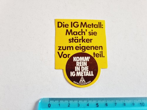 Adhesive Die IG Metall Sticker Autocollant Adhesive Vintage 80s ...