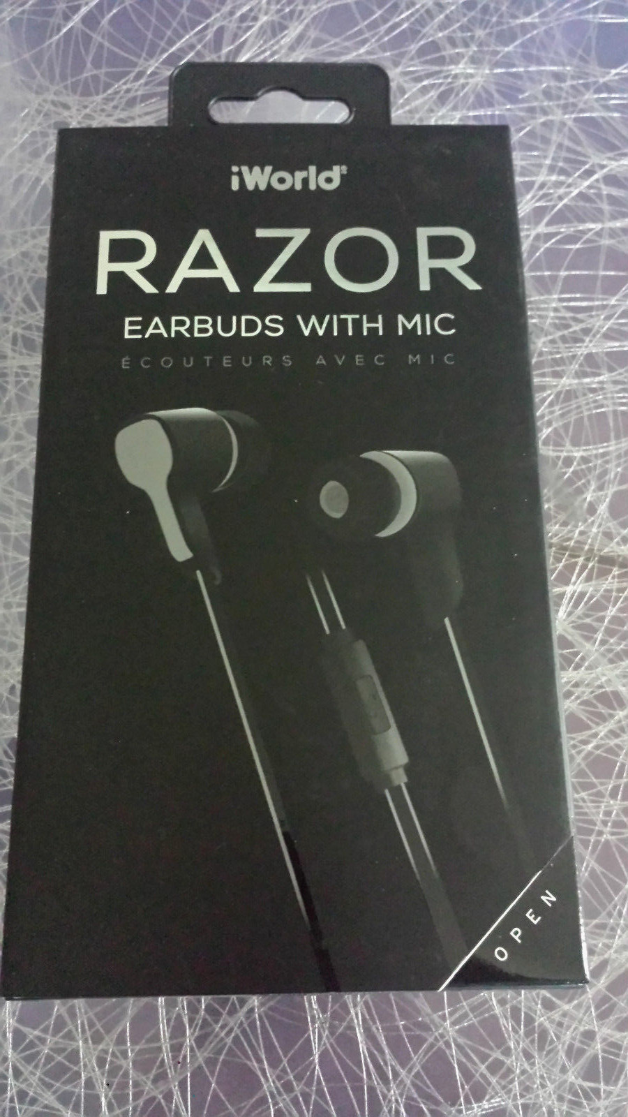 iWorld RAZOR Headphones Black earbuds with mic ERZ-1000 for all phone ...