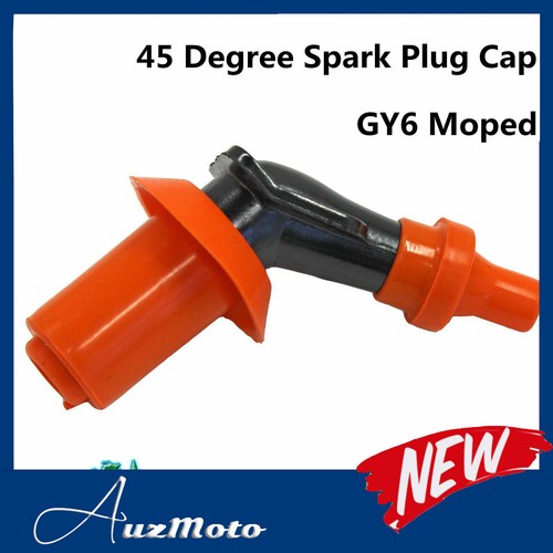 45 Degree Spark Plug Cap Silicon for GY6 Engine Moped Scooter ATV Quad ...