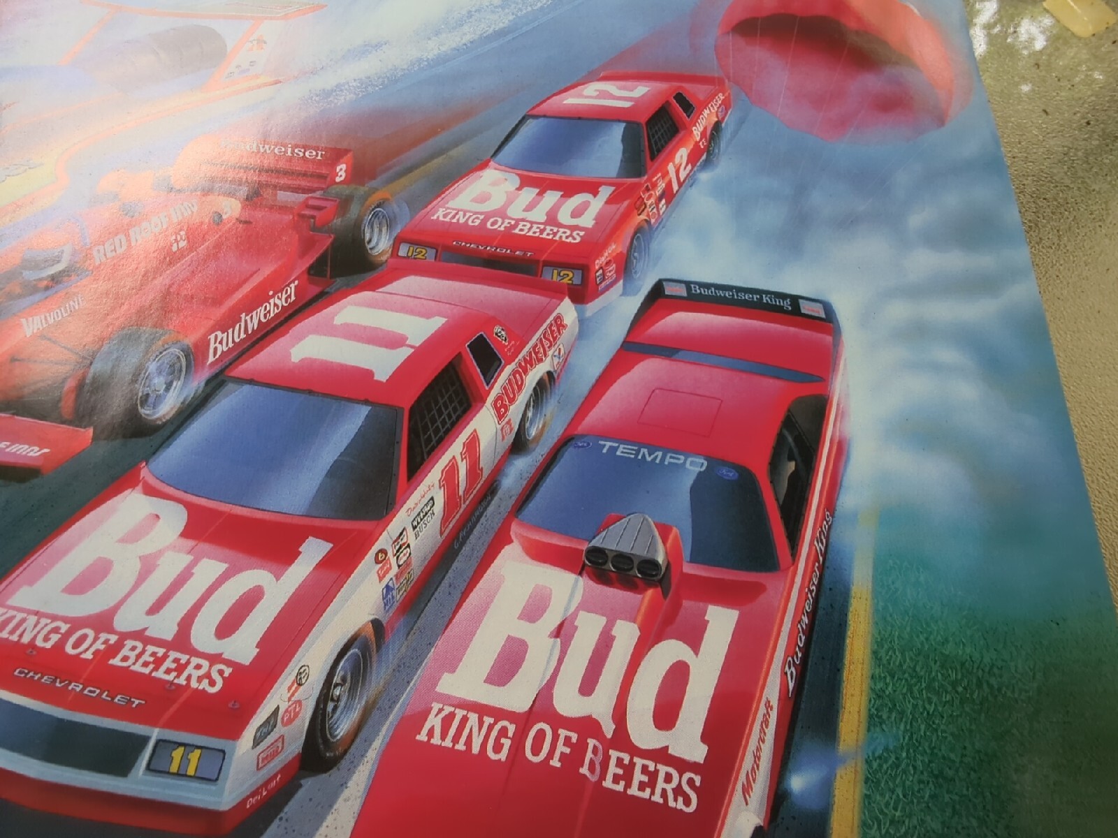 BUD THUNDER BUDWEISER BEER POSTER BUD KING OF BEERS NASCAR INDY RACING ...