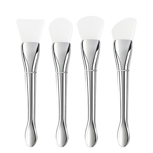 Silver Rod Facial Mask Makeup Tools Silicone Brush Soft Head Face Diy ...
